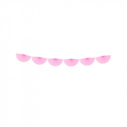 banderole éventail en papier annniversaire couleur pastel rose enfant