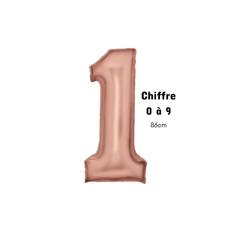 ballon alu géant chiffre rose gold rose cuivré anniversaire