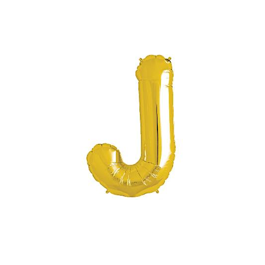 ballon alu lettre or doré J taille 1 mètre