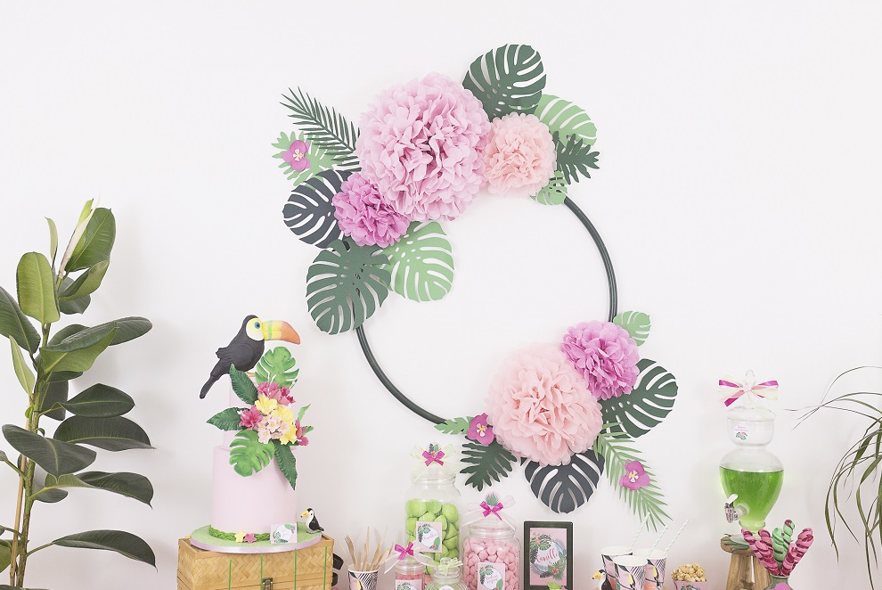 tuto pour créer un cerceau tropical party décoration de fête